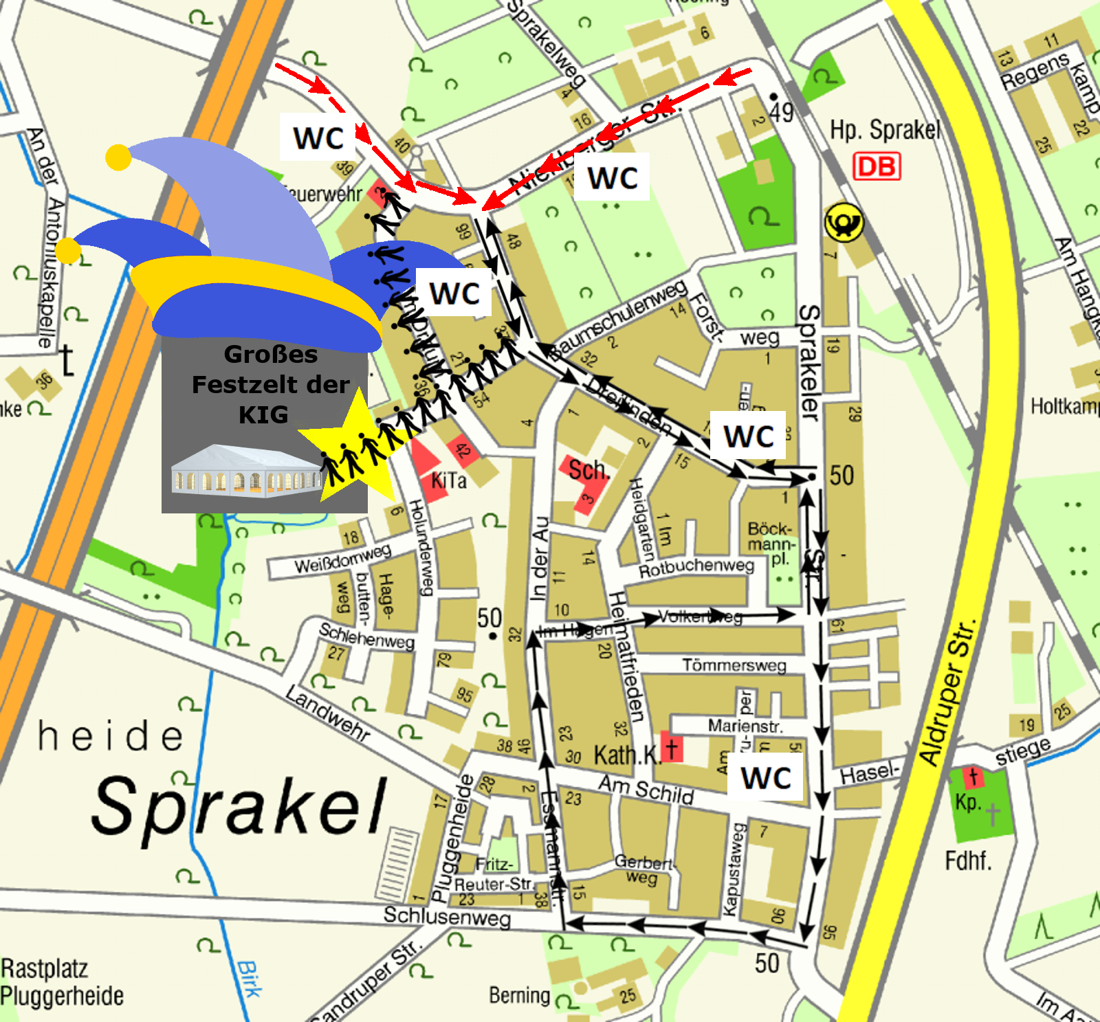 Zugaufstellung – KIG Sprakel